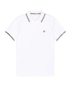 Moncler Moncler Short Sleeve Polo In Blue White