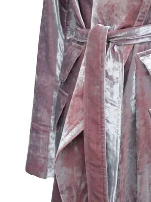 ANN DEMEULEMEESTER Wrap Velvet Long Dust Coat W/ Belt