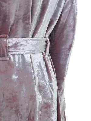 ANN DEMEULEMEESTER Wrap Velvet Long Dust Coat W/ Belt
