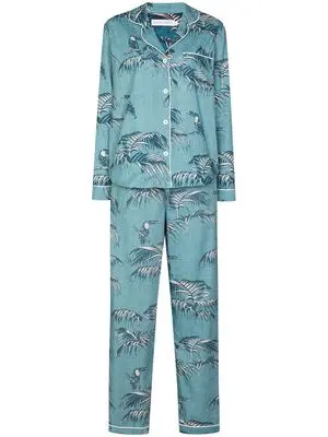 Desmond & Dempsey Bocas Cotton Pyjama Set - Blue