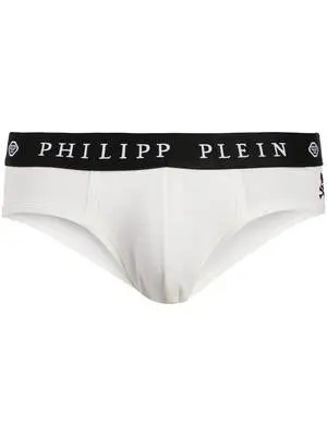 Philipp Plein Logo Embroidered Briefs - White