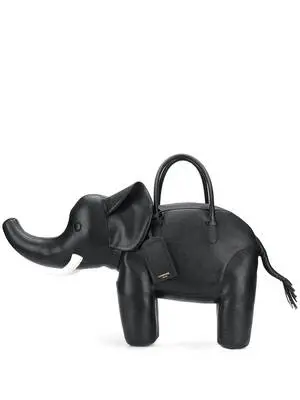 Thom Browne Elephant Bag In Pebble Grain Leather - Black
