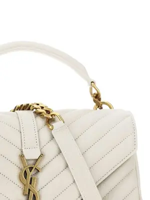 Saint Laurent Leather Shoulder Bag - Neutrals