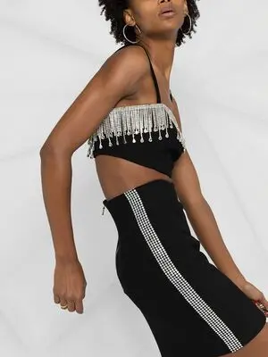 Philipp Plein Crystal-stripe Trim Pencil Skirt