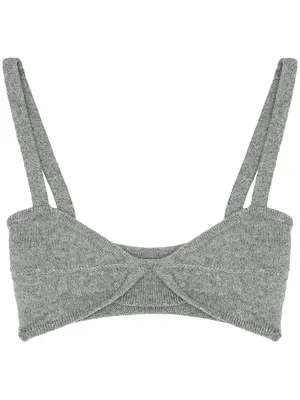 Khaite Eda Grey Cashmere Bra Top Grey