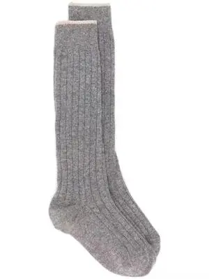 Brunello Cucinelli Ribbed Socks - Grey