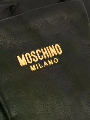 Moschino Logo Plaque Gloves