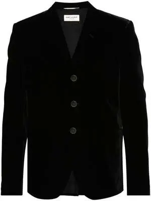 Saint Laurent Velour Blazer - Black