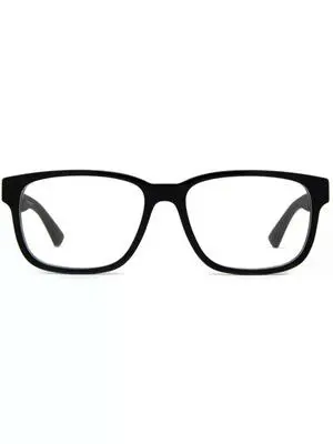 Gucci Web Stripe Square Frame Glasses - Black