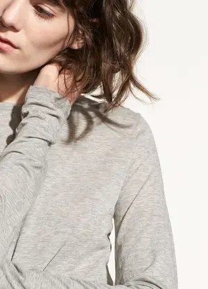 Vince Vince Essential Long Sleeve Crew Neck T-Shirt Grey
