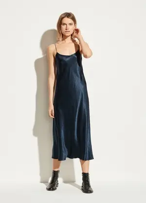 Vince Satin Slip Dress Blue