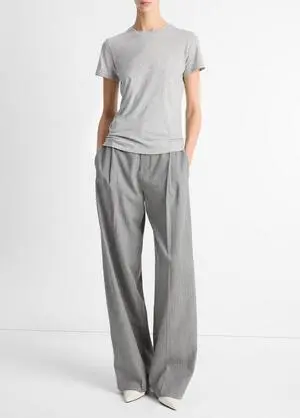 Vince Essential Pima Cotton Crew Neck T-shirt - Heather Grey
