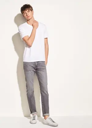 Vince Men's Pima Cotton V-neck T-shirt White