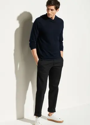 Vince Featherweight Wool Cashmere Pullover Hoodie Blue