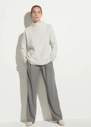 Vince Vince Plush Cashmere Funnel-Neck Sweater Grey