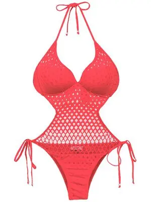 AMIR SLAMA Cut-out One-piece Swimsuit - Red