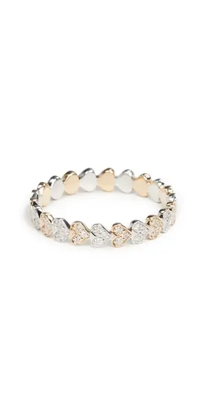 SYDNEY EVAN Tiny Heart Diamond Eternity Ring - Yellow/gold