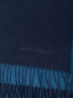 FERRAGAMO Fringed Scarf - Blue