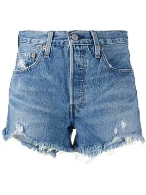 LEVI'S Distressed Denim Shorts - Blue