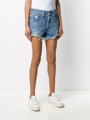 LEVI'S Distressed Denim Shorts - Blue