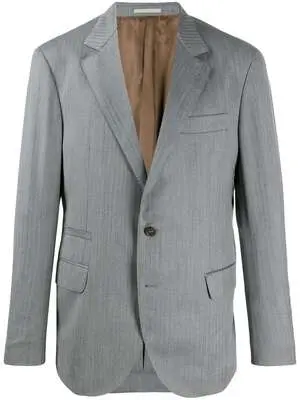 Brunello Cucinelli Herringbone Blazer - Grey
