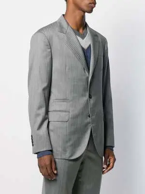 Brunello Cucinelli Herringbone Blazer - Grey