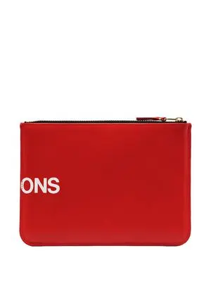 Comme Des Garçons Logo-print Leather Pouch - Red