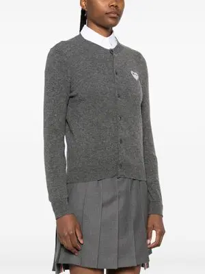 Play Comme Des Garcon Heart Embellished Wool Cardigan