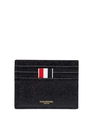 Thom Browne Pebbled-leather Card Holder - Black