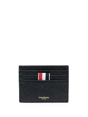 Thom Browne Leather Card Holder - Black
