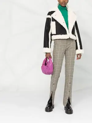 STAND STUDIO Shearling Trim Crop Jacket