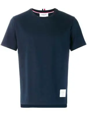 Thom Browne Signature-stripe Crew-neck T-shirt - Blue