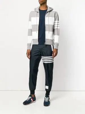 Thom Browne Signature-stripe Crew-neck T-shirt - Blue