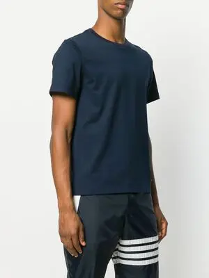 Thom Browne Signature-stripe Crew-neck T-shirt - Blue