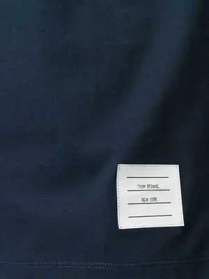 Thom Browne Signature-stripe Crew-neck T-shirt - Blue