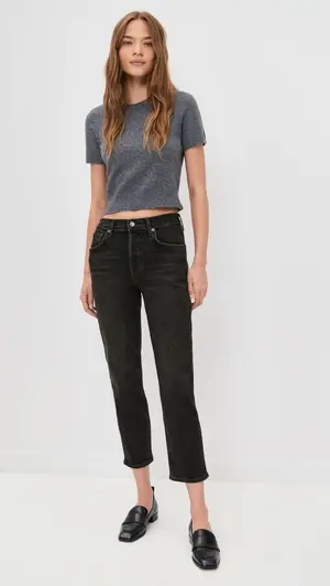 AGOLDE Riley High Rise Straight Crop Jeans