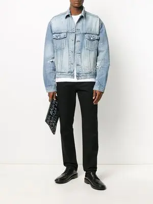 Balenciaga Regular-fit Ripped Denim Jacket
