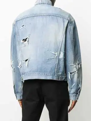 Balenciaga Regular-fit Ripped Denim Jacket