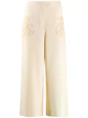 Moschino Embroidered Cropped Trousers