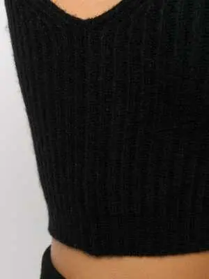 Cashmere In Love Ribbed-knit Cropped Top
