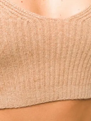 Cashmere In Love Reese Ribbed-knit Cropped Vest - Neutrals