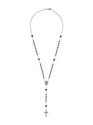 Dolce & Gabbana 18k White Gold Sicily Rosary Jade Necklace - Silver
