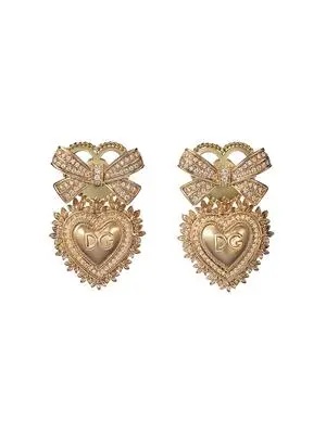 Dolce & Gabbana 18k Yellow Devotion Diamond Earrings - Gold