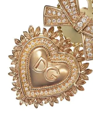 Dolce & Gabbana 18k Yellow Devotion Diamond Earrings