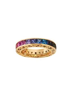 Dolce & Gabbana 18k Yellow Rainbow Sapphire Ring - Gold