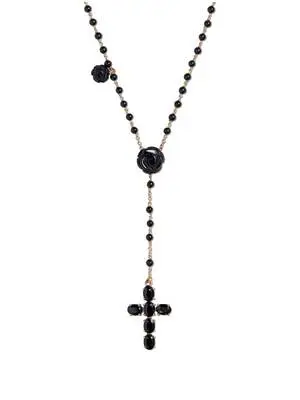 Dolce & Gabbana 18k Yellow Sicily Rosary Sapphire And Jade Necklace