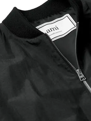 AMI Paris Logo-embroidered Nylon Bomber Jacket