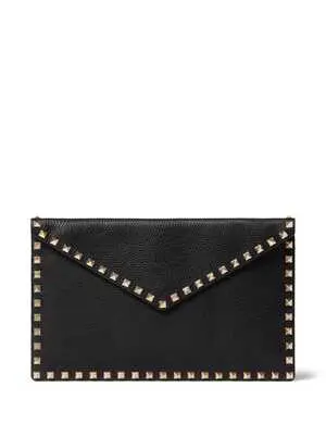 Valentino Garavani Rockstud Envelope Clutch - Black