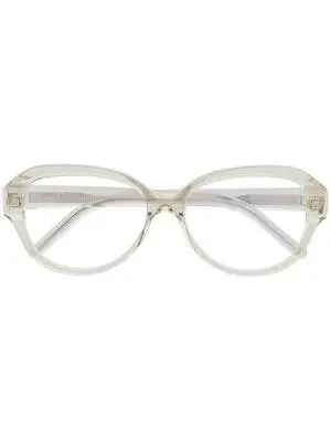 Saint Laurent Sl411 Round-frame Glasses - White