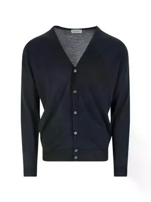 John Smedley Merino Wool V-neck Cardigan - Black
